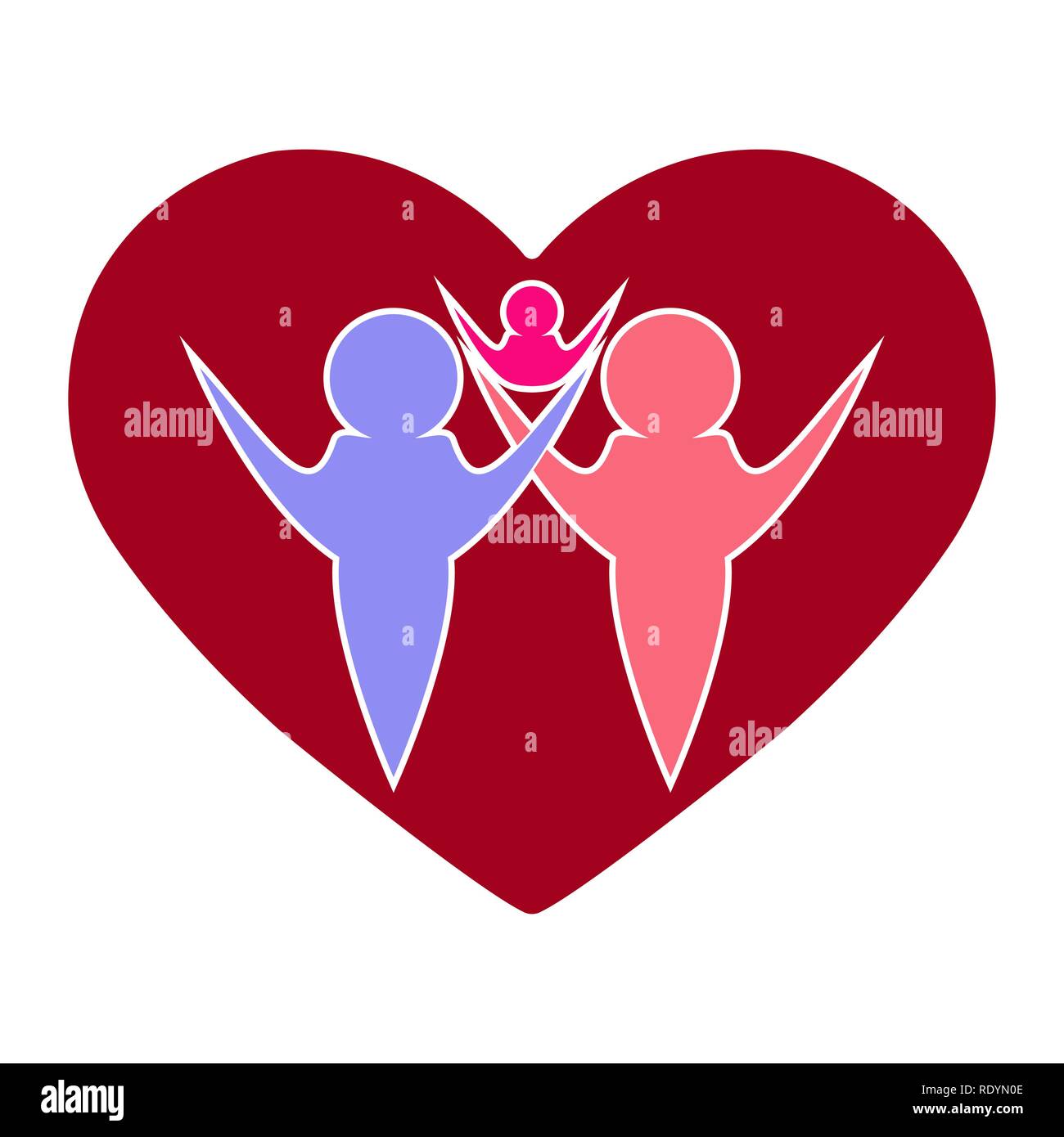 Conceptual drawing on the topic of family, relationship of woman and ...