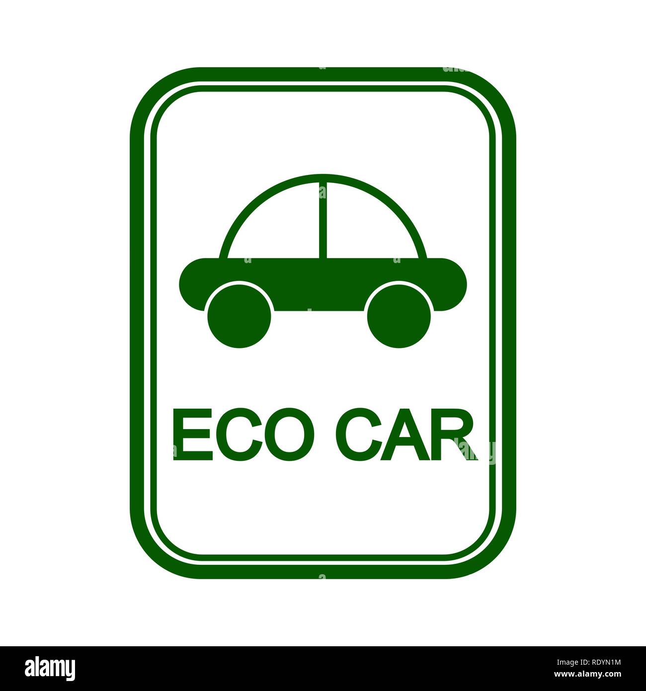 Green sign with the image of the car and the words eco car Stock Vector ...