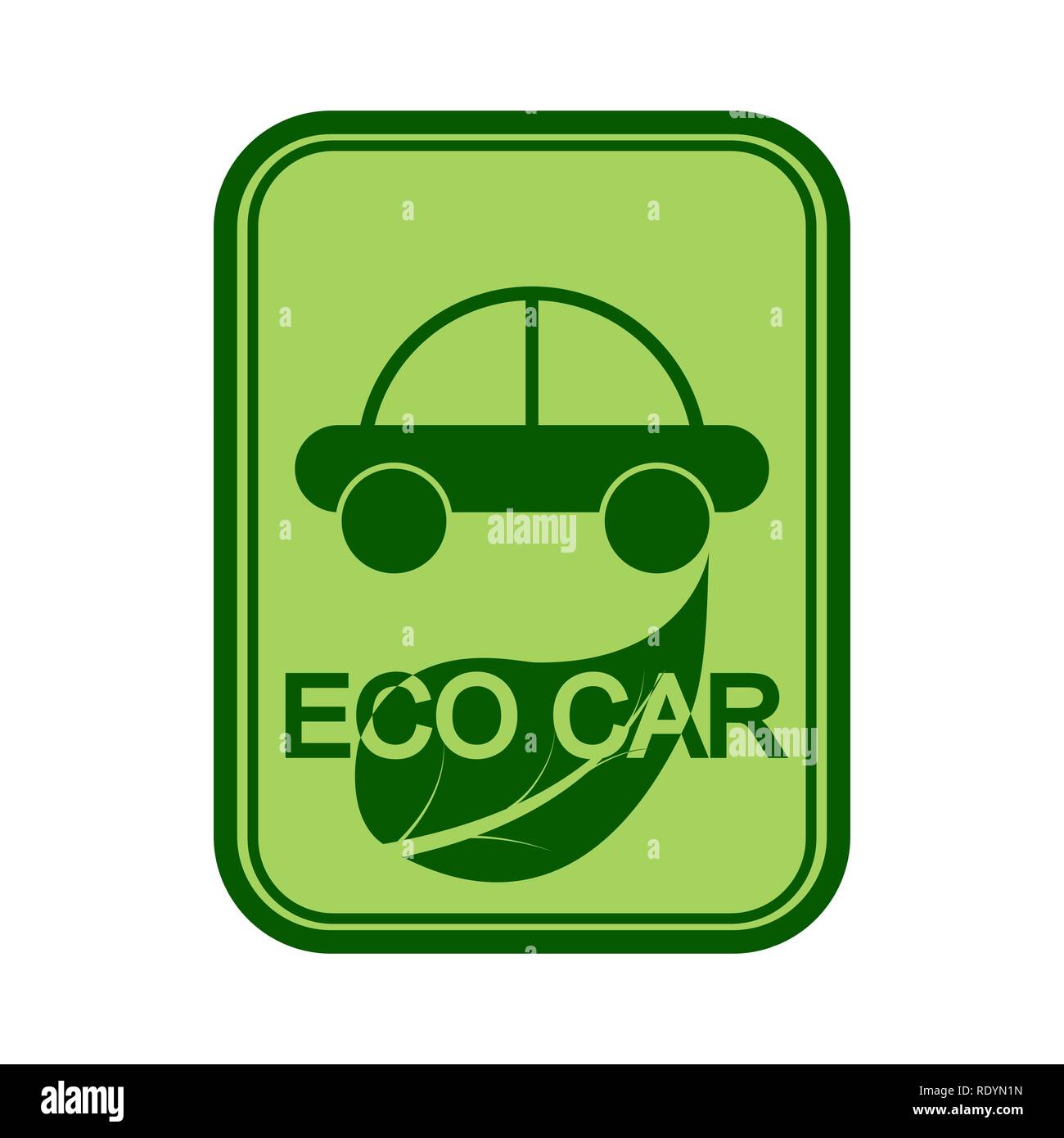 Green sign with the image of the car and the words eco car Stock Vector ...