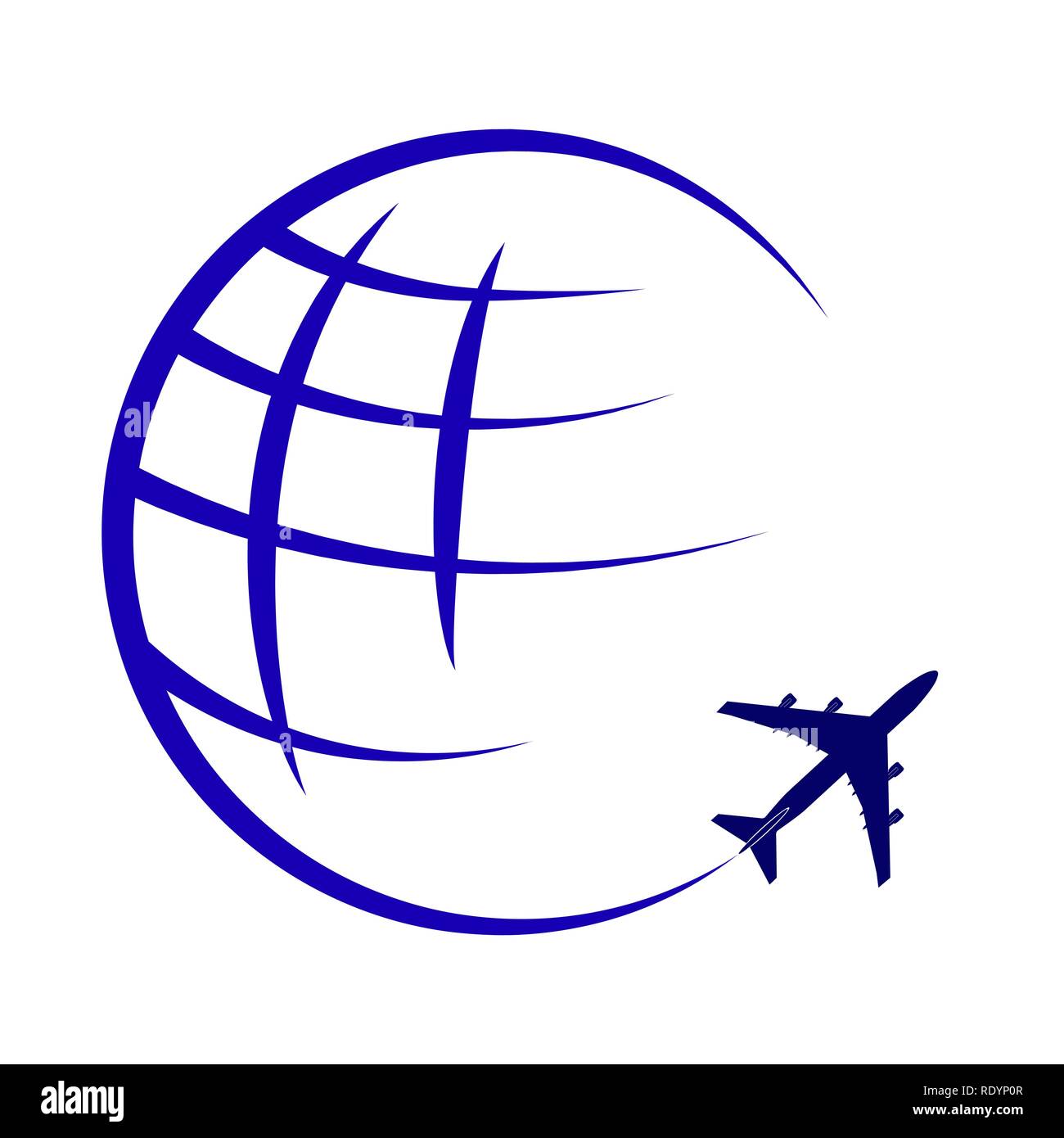 Logo on the theme of travel and global aviation flights Stock Vector ...
