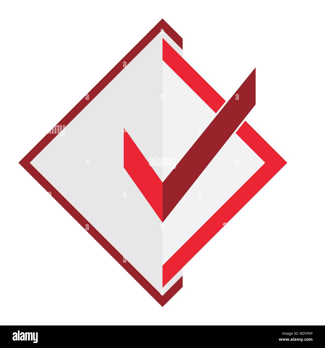 Red checkmark icon in red square. Two-color image Stock Vector Image ...