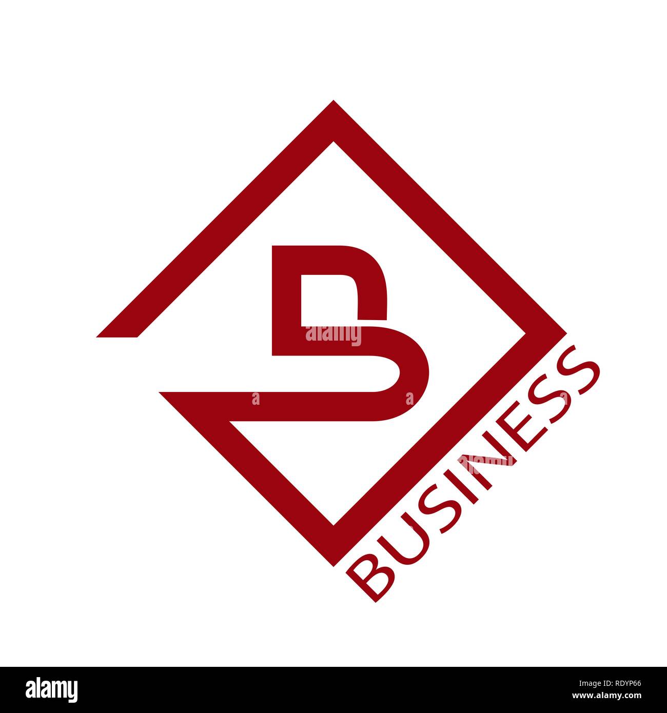 Silhouette of the letter B inside the square. Logo Stock Vector Image ...