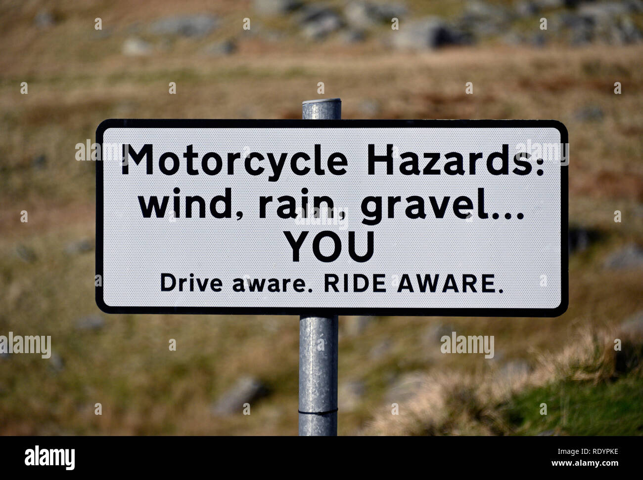 Motorcycle warning sign hi-res stock photography and images - Alamy