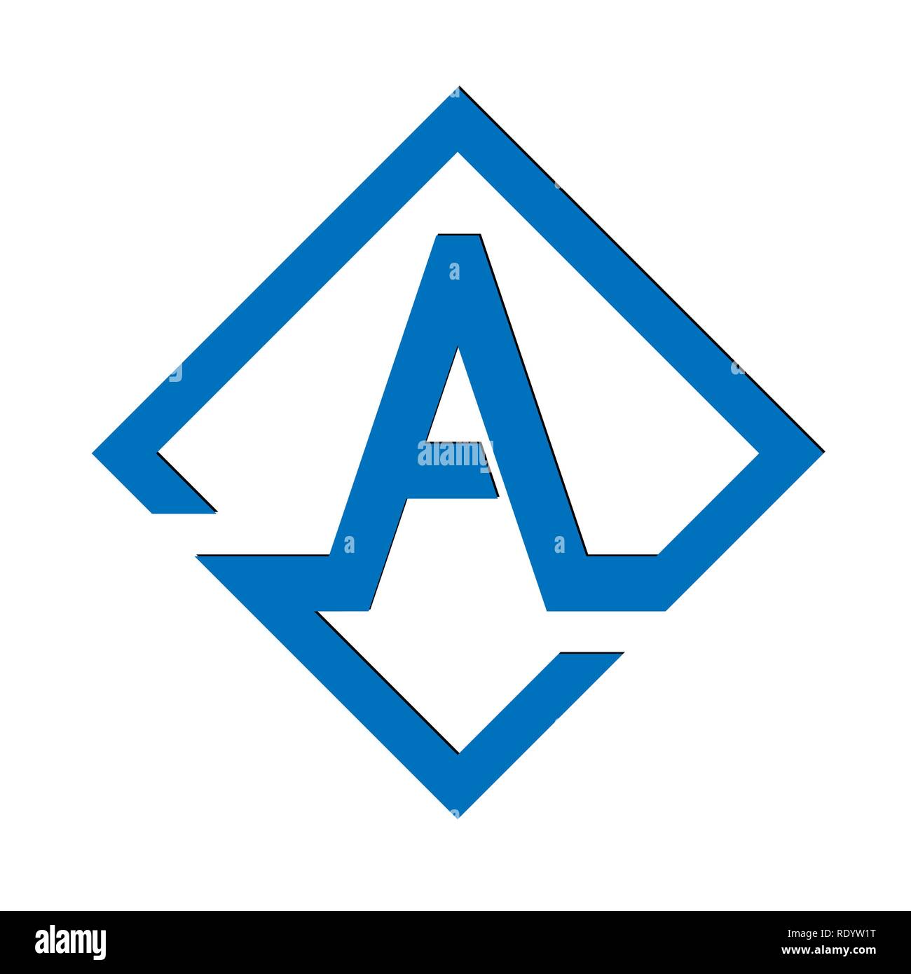 Logo. The silhouette of the letter A inside the square Stock Vector ...