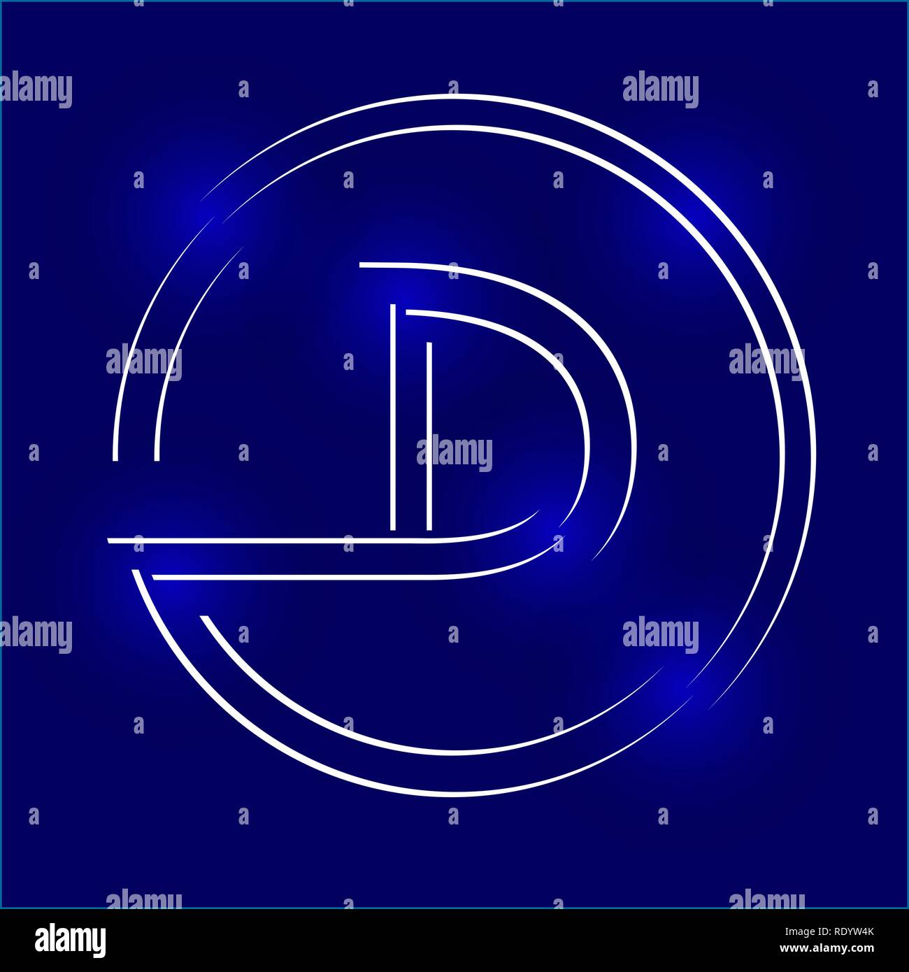 Silhouette of the letter D inside the circle. Logo Stock Vector Image ...