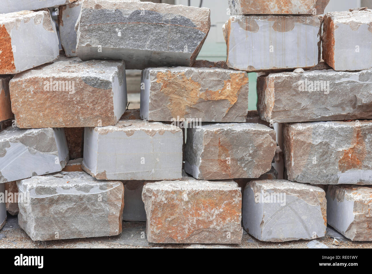 Small marble block like industrial white stone for construction Stock ...