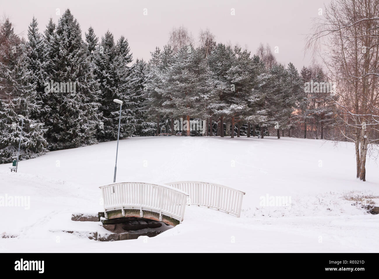 Beautiful winter snow landscape in Finland Stock Photo - Alamy