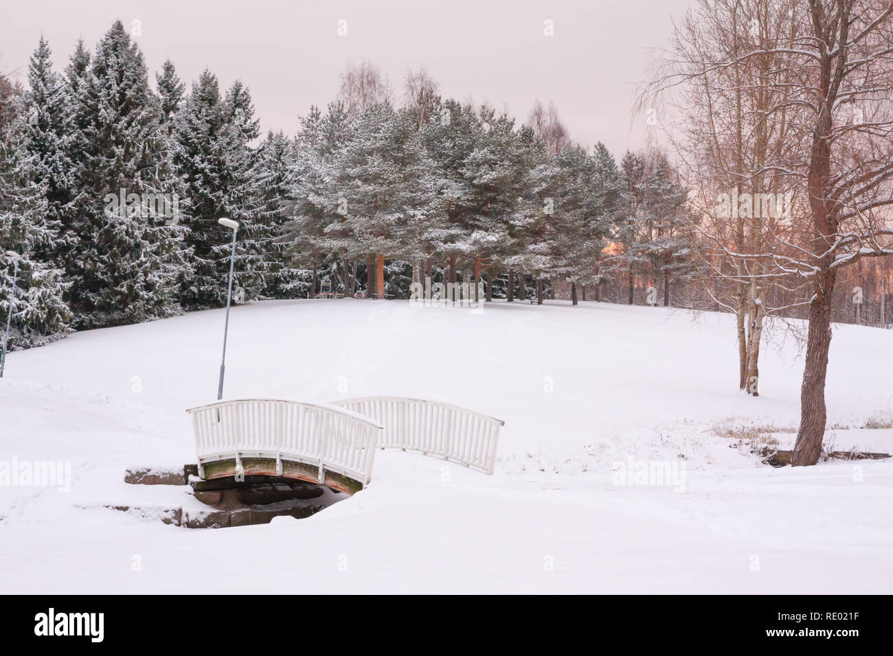 Beautiful winter snow landscape in Finland Stock Photo - Alamy
