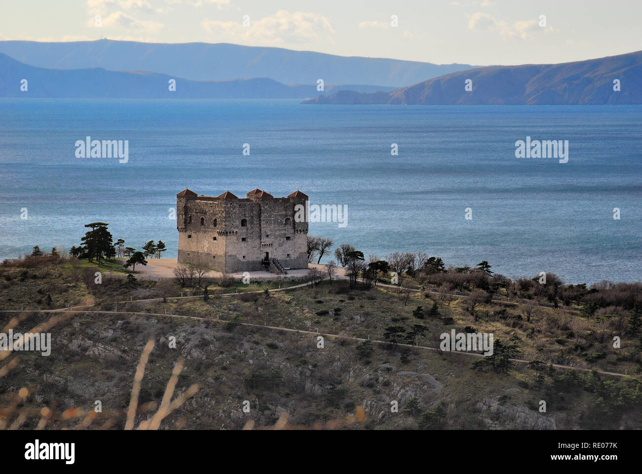 Croatia, Dalmatian coast, Senj village : the Nehaj castle. Dalmatian ...