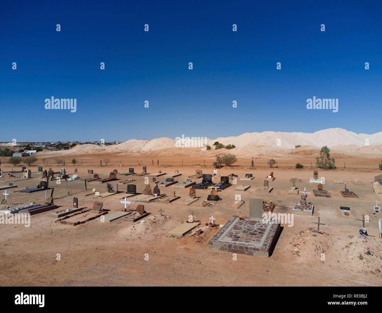 Aerial of graveyard at Andamooka South Australia Stock Photo - Alamy