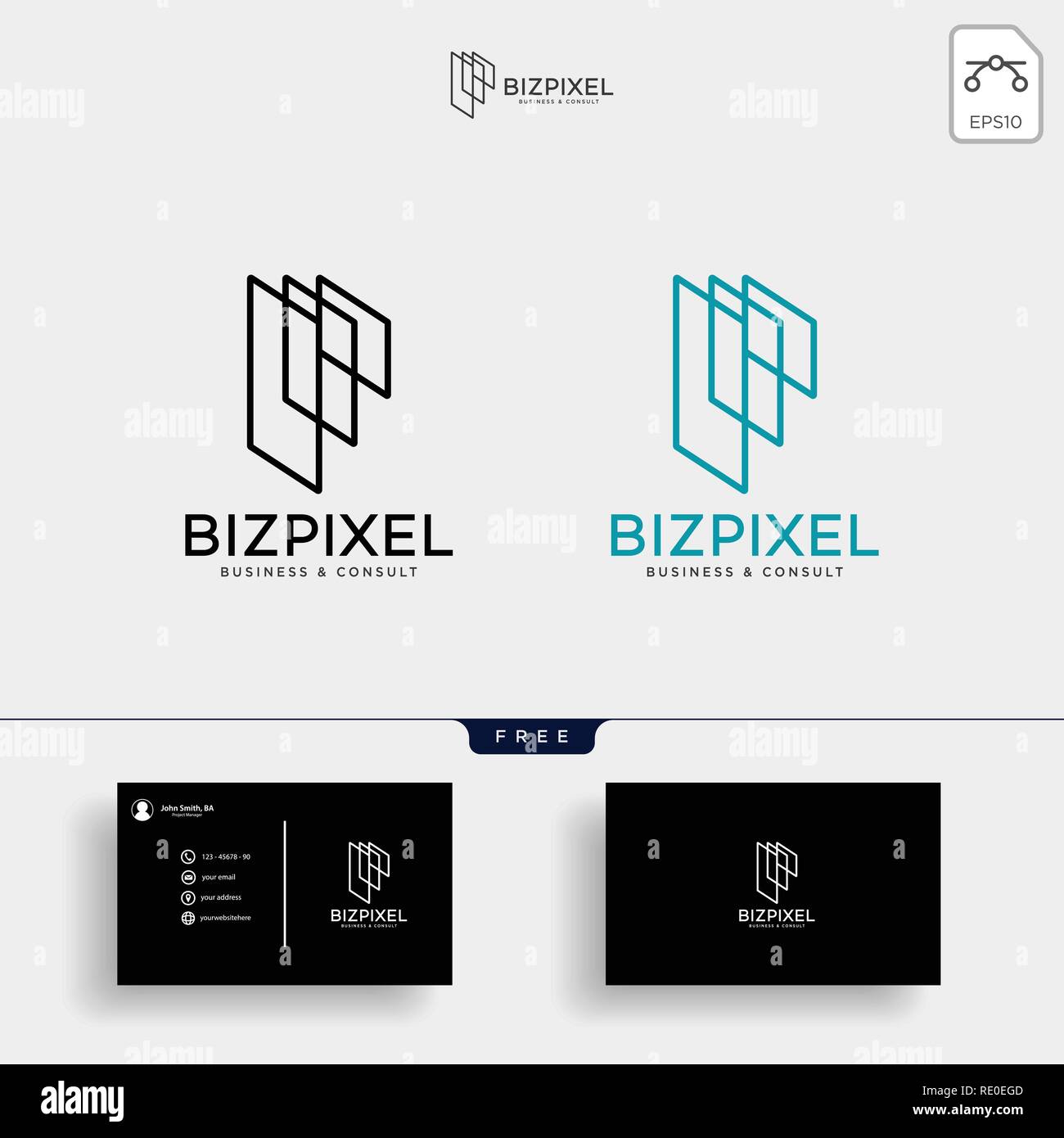 consulting, consult graphic statistic logo template with business card ...