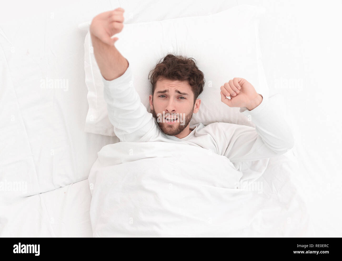 background image waking up beautiful men Stock Photo - Alamy