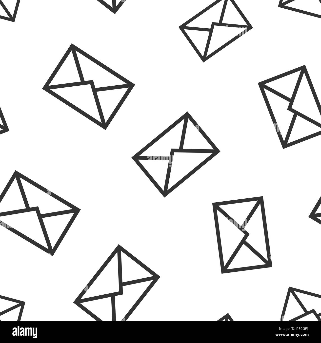 Mail envelope icon seamless pattern background. Email message vector ...