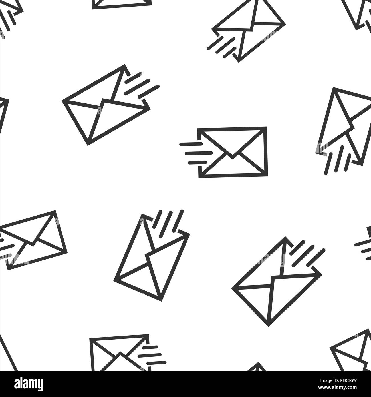 Mail envelope icon seamless pattern background. Email message vector ...