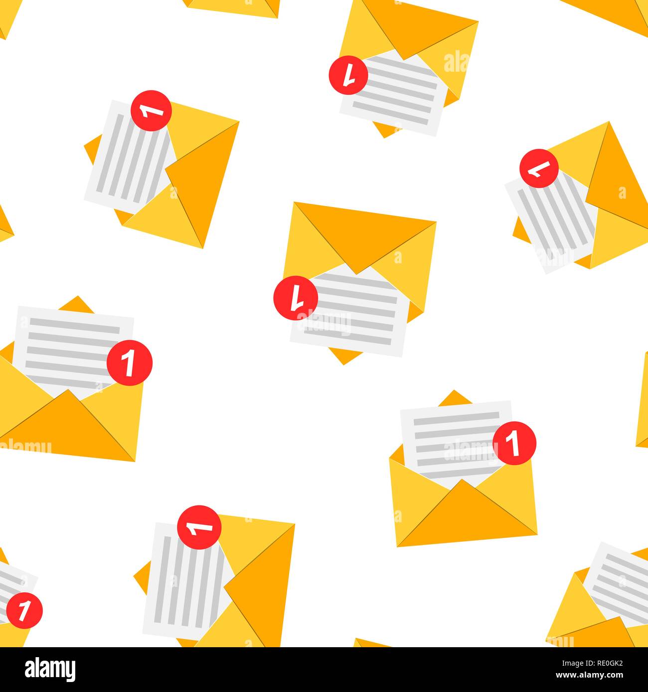 Mail envelope icon seamless pattern background. Email message vector ...