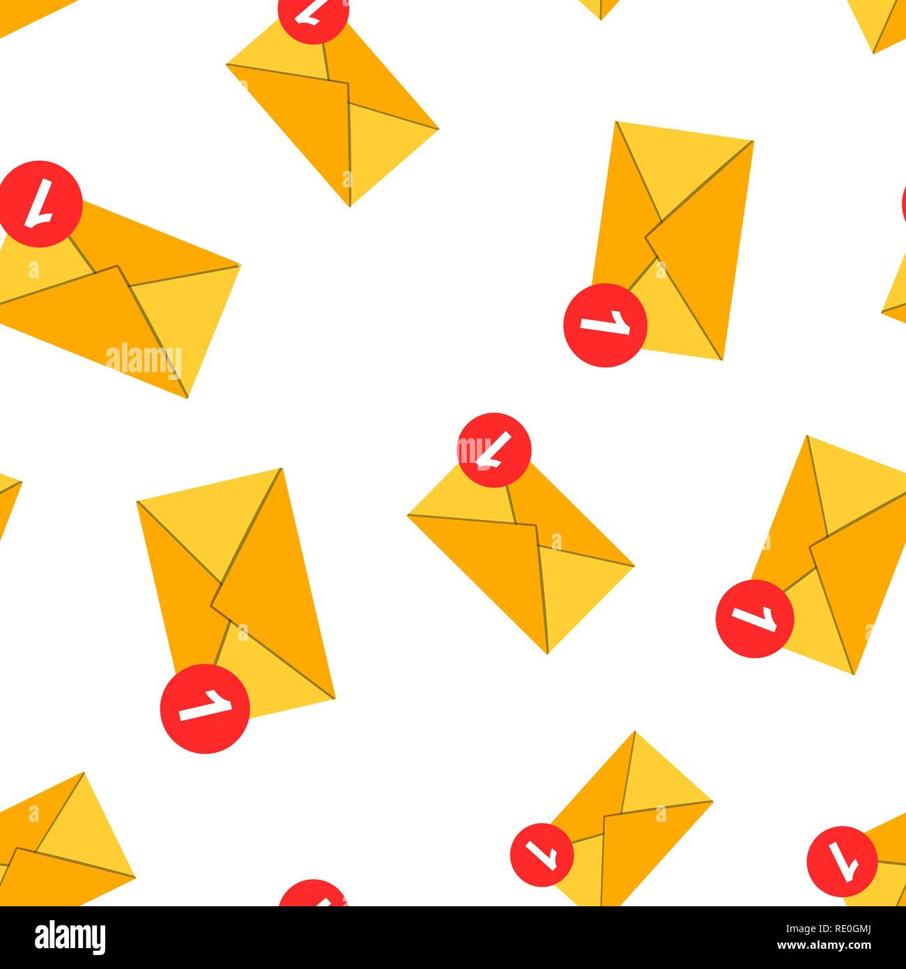 Mail envelope icon seamless pattern background. Email message vector ...