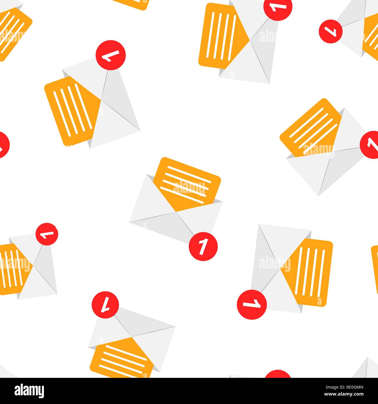 Mail envelope icon seamless pattern background. Email message vector ...