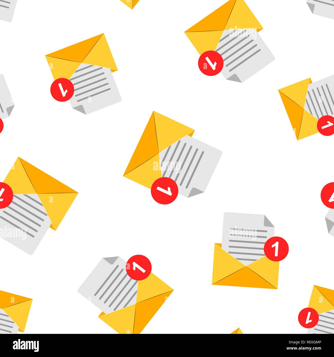 Mail envelope icon seamless pattern background. Email message vector ...