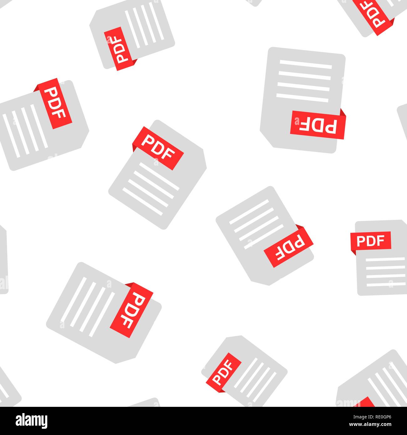 Pdf document note icon seamless pattern background. Paper sheet vector ...