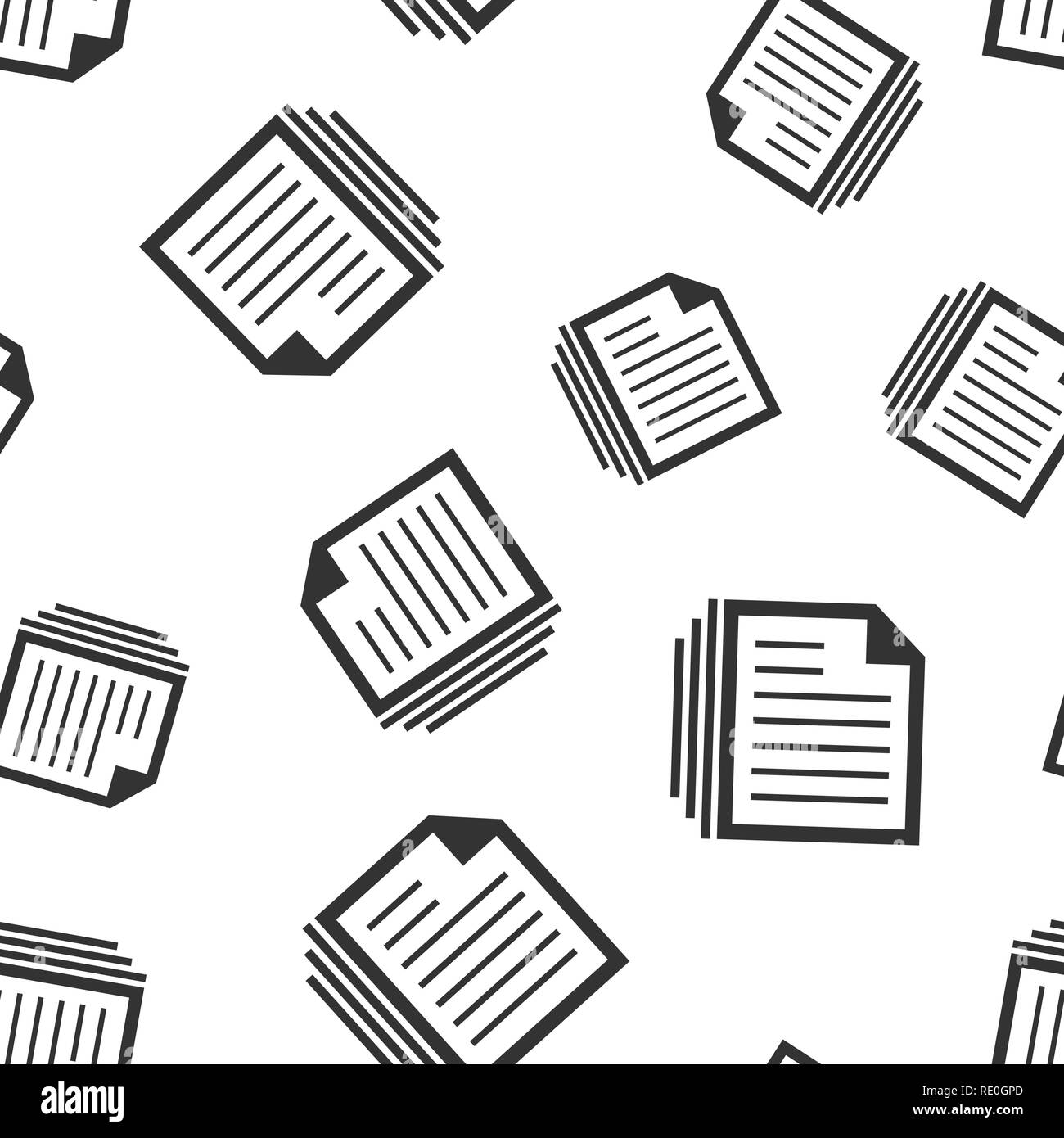 Document note icon seamless pattern background. Paper sheet vector ...