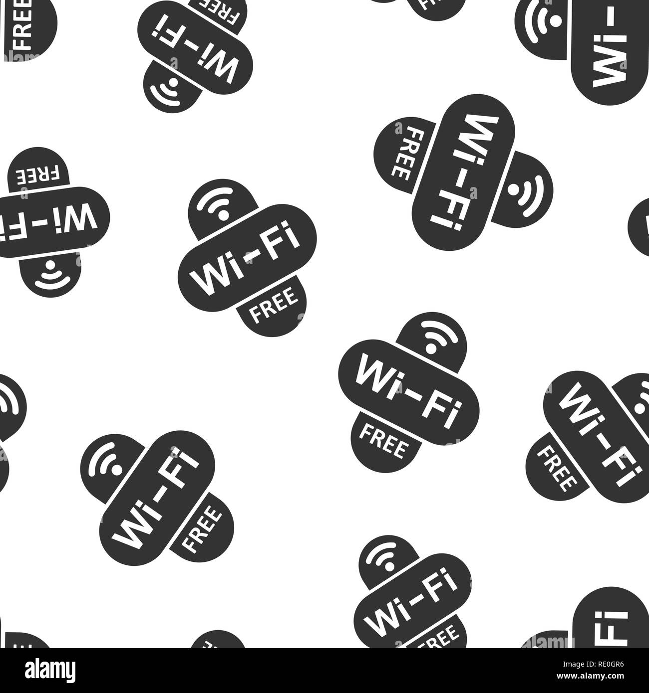 Wifi free sign icon seamless pattern background. Wi-fi wireless ...