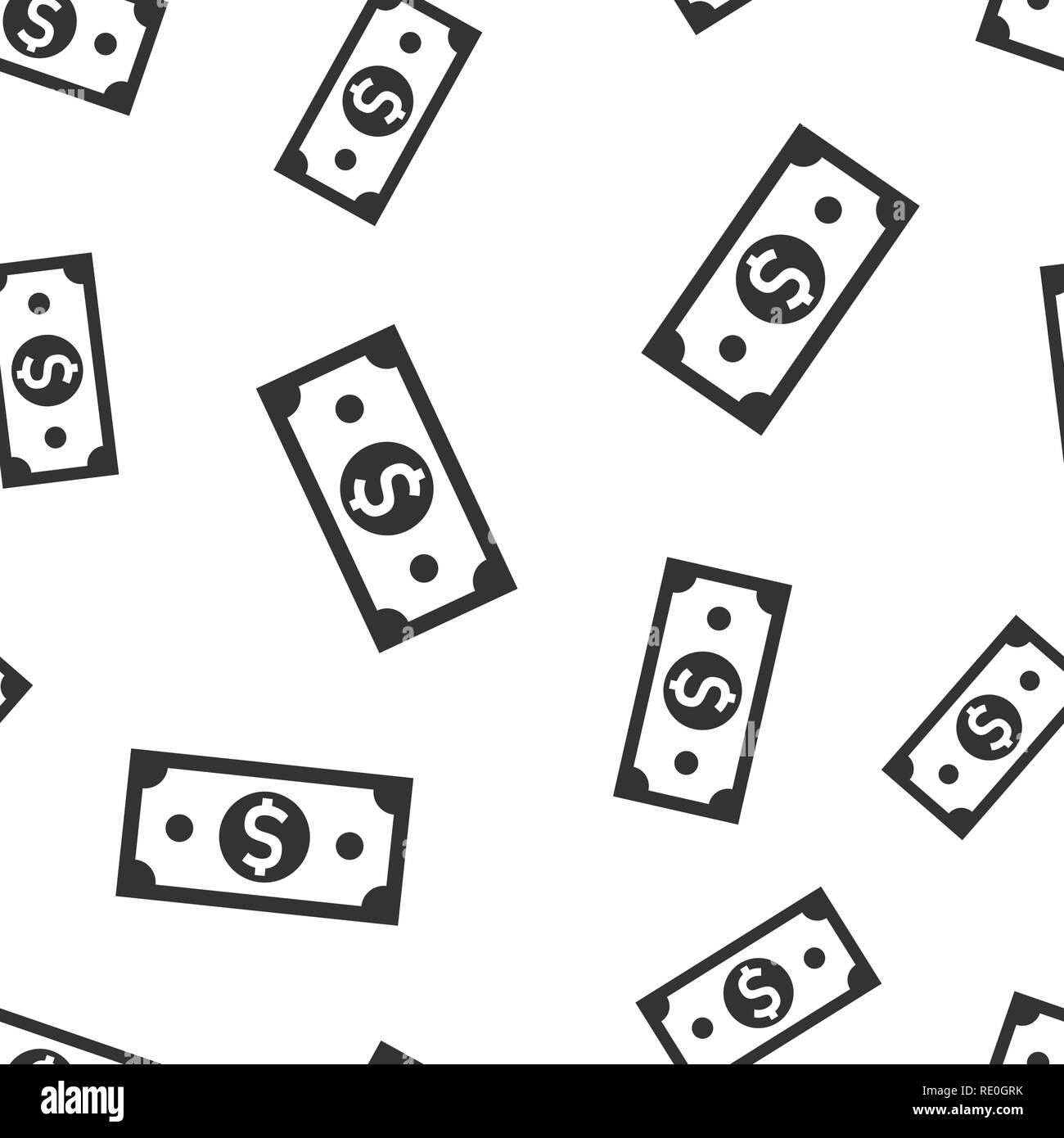 Dollar currency banknote icon seamless pattern background. Dollar cash ...