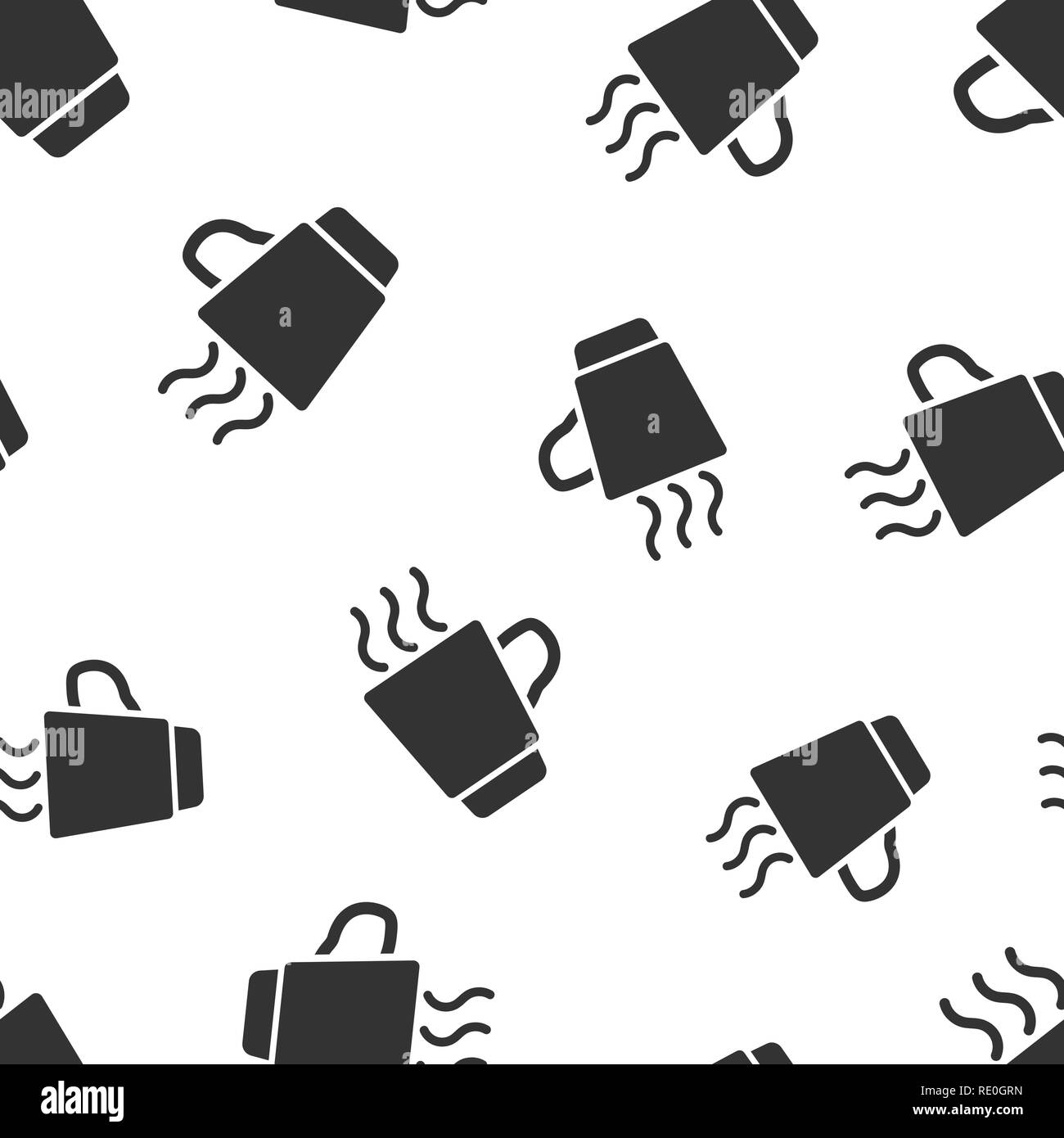 Coffee, tea cup icon seamless pattern background. Coffee mug vector ...