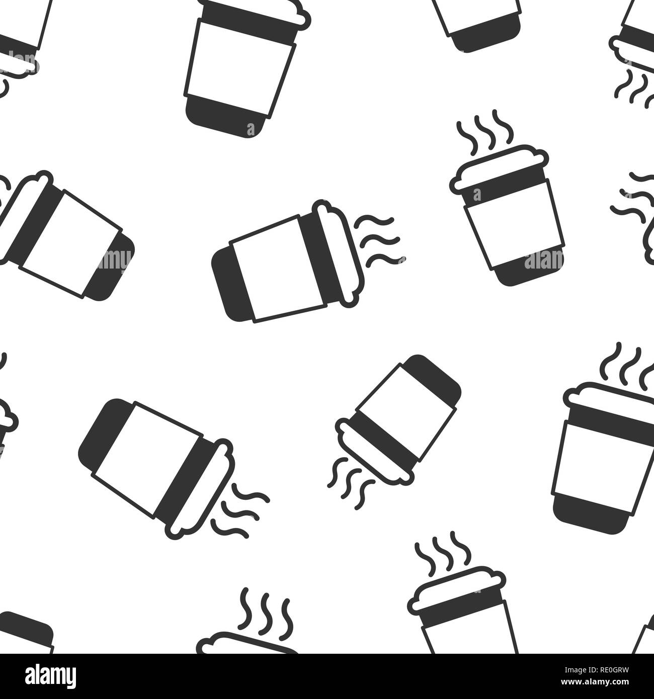 Coffee, tea cup icon seamless pattern background. Coffee mug vector ...