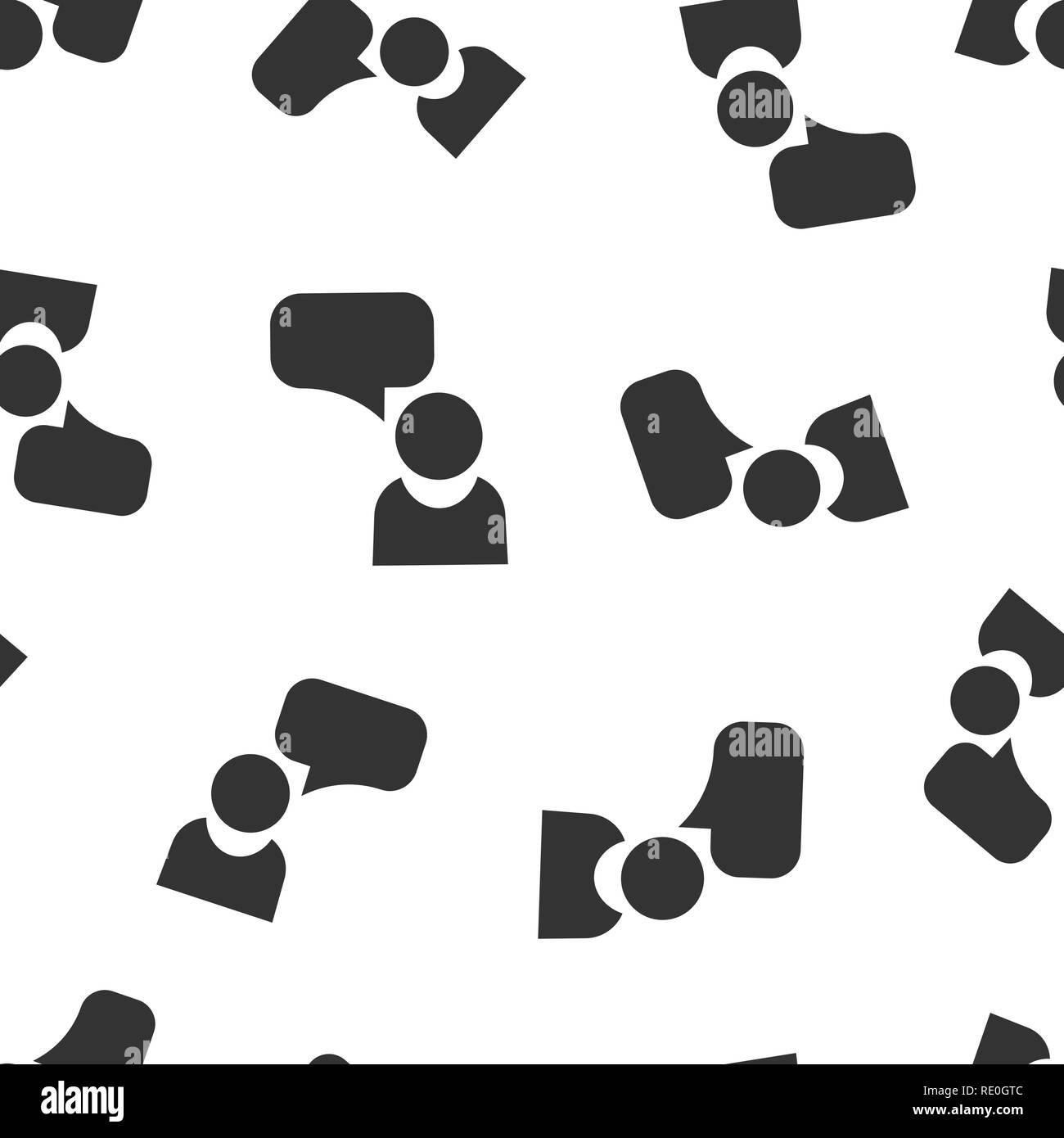 People with speech bubble icon seamless pattern background. Business ...