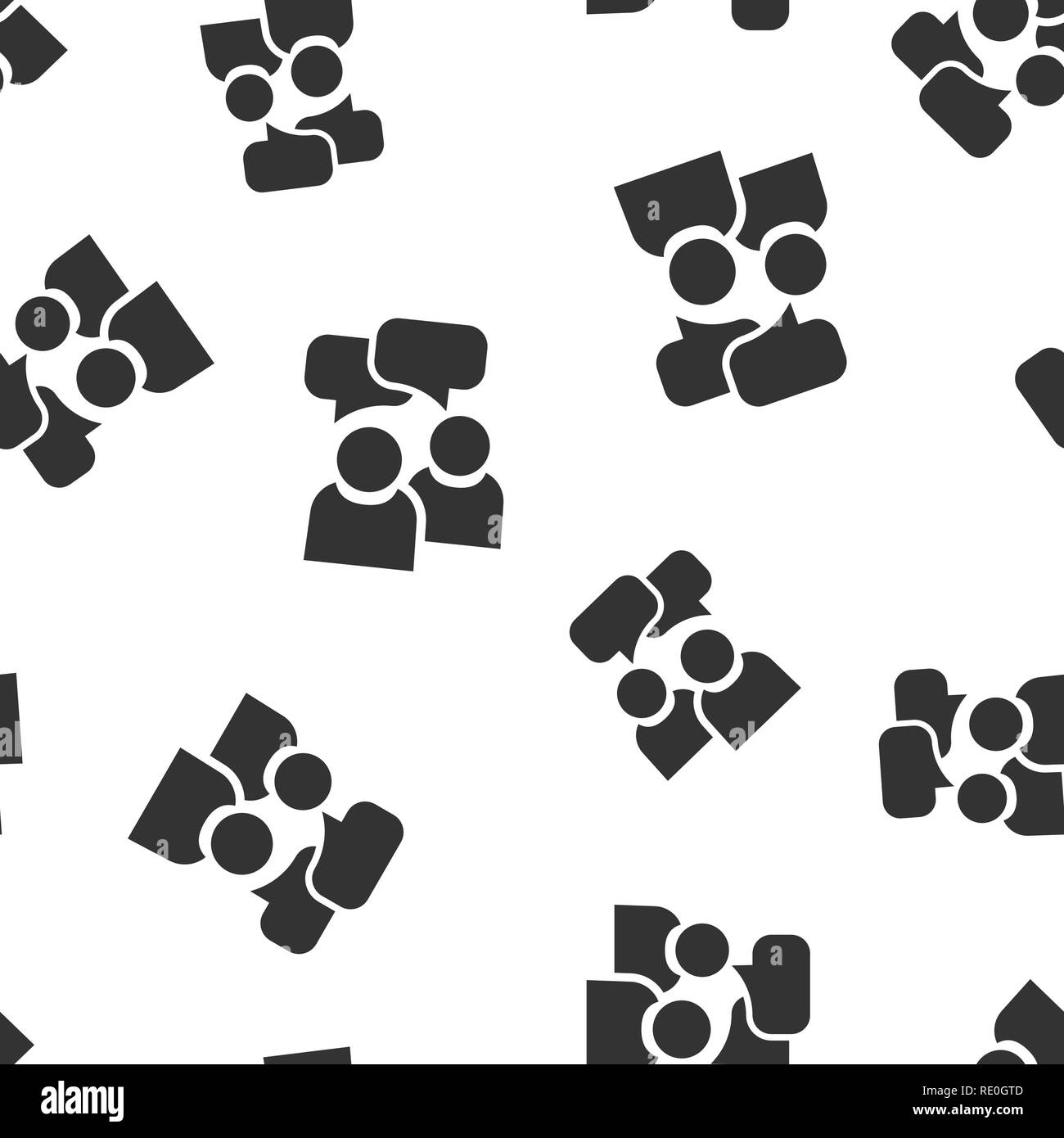 People with speech bubble icon seamless pattern background. Business ...