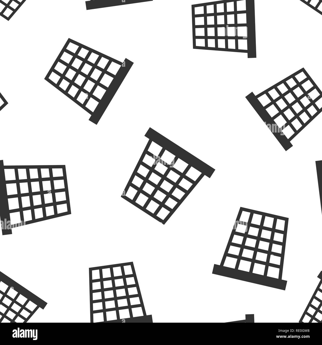 Trash bin garbage icon seamless pattern background. Trash bucket vector ...