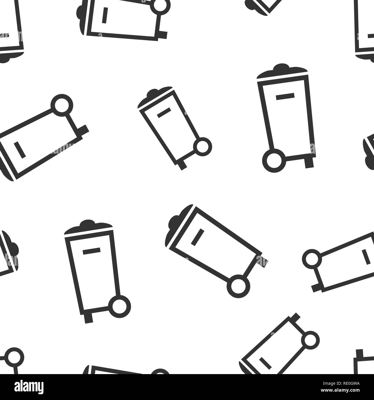 Trash bin garbage icon seamless pattern background. Trash bucket vector ...