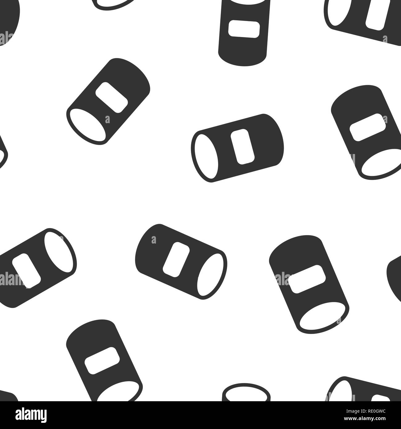 Trash bin garbage icon seamless pattern background. Trash bucket vector ...