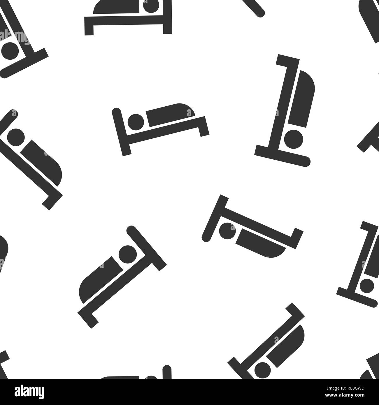 Bed icon seamless pattern background. Sleep bedroom vector illustration ...