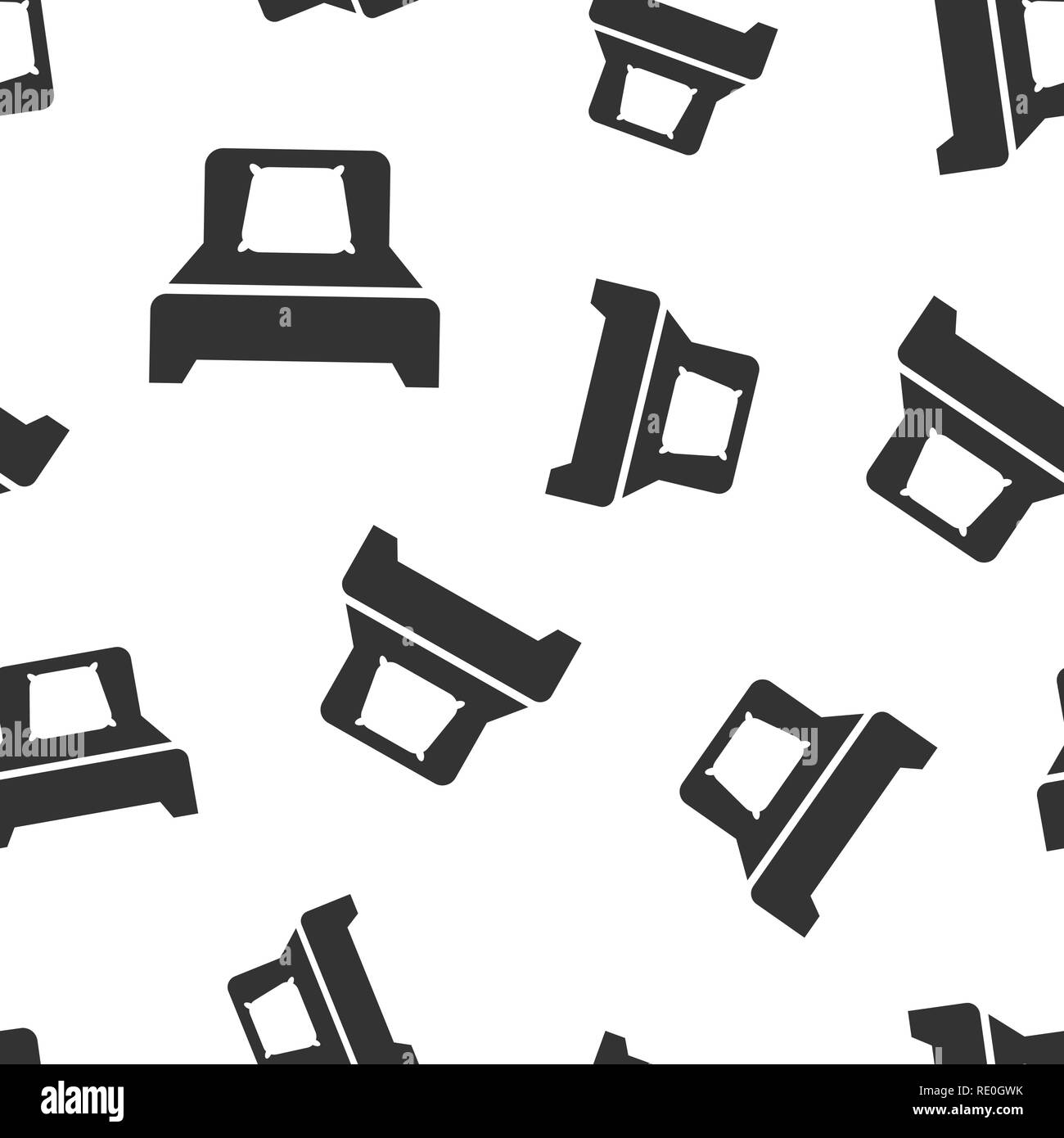 Bed icon seamless pattern background. Sleep bedroom vector illustration ...