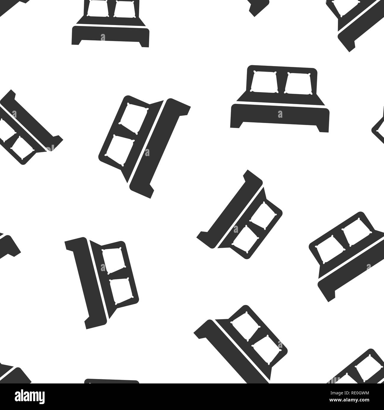 Bed icon seamless pattern background. Sleep bedroom vector illustration ...