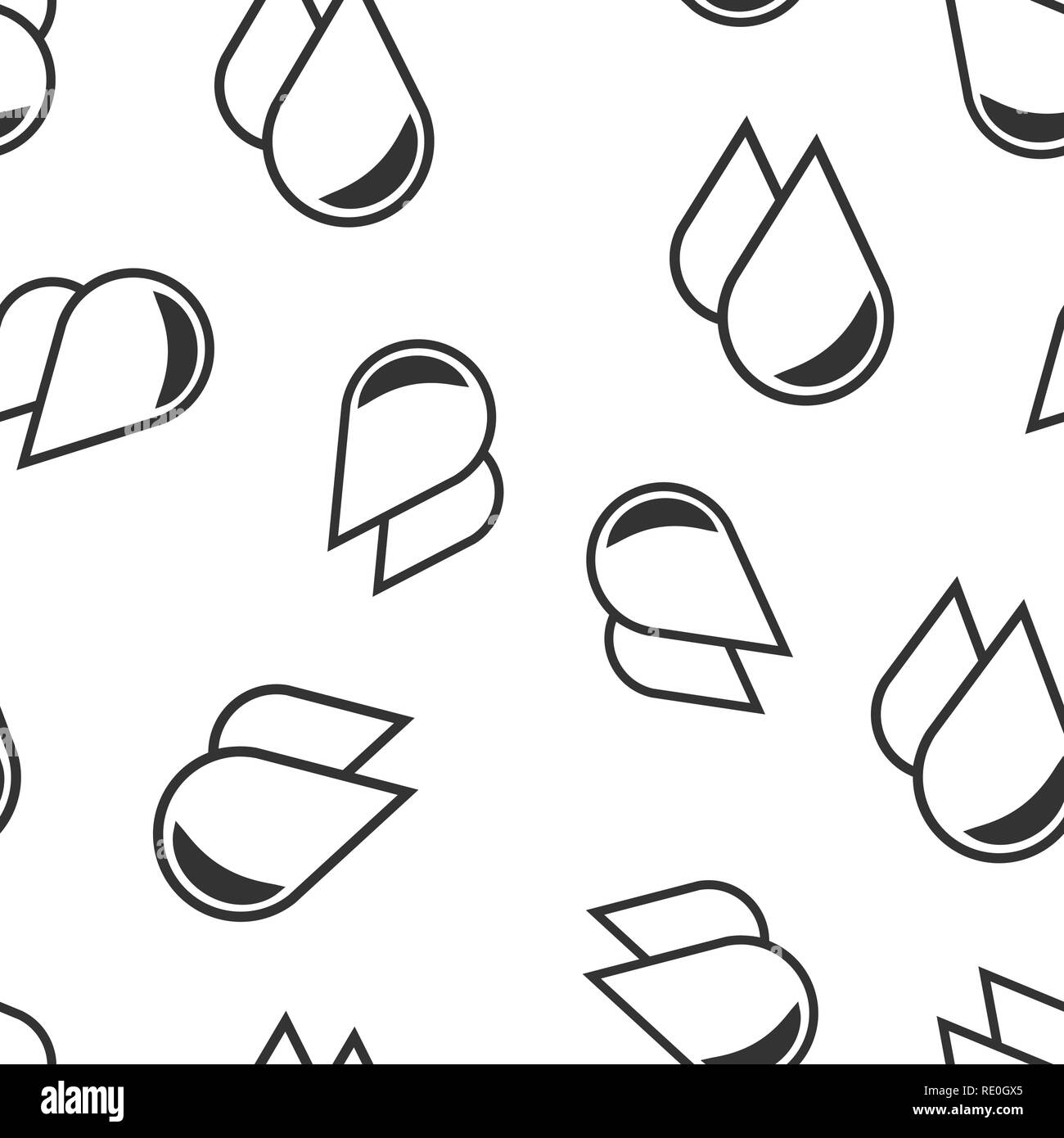Water drop icon seamless pattern background. Raindrop vector ...