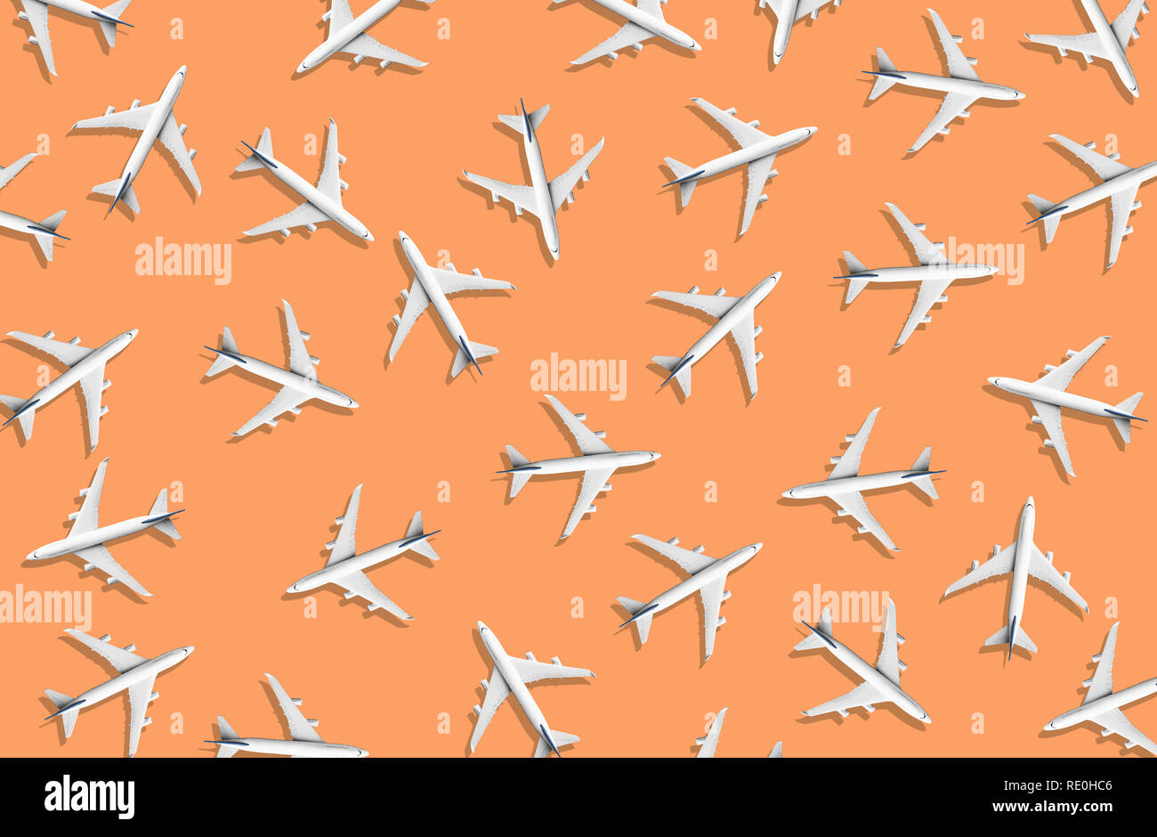 Aviation industry with group of airplane.Traffic management control ...