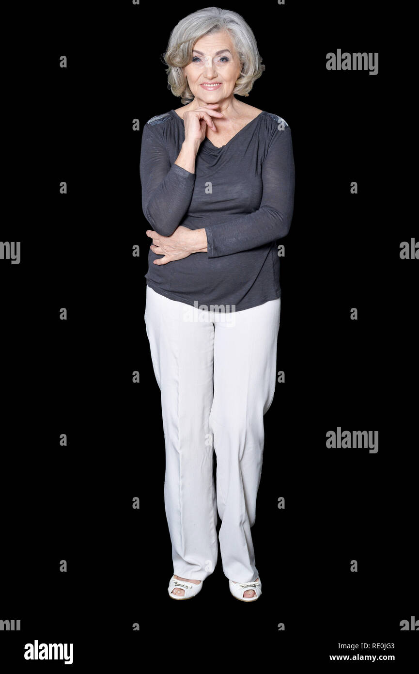 Portrait of full height portrait of mature woman Stock Photo - Alamy