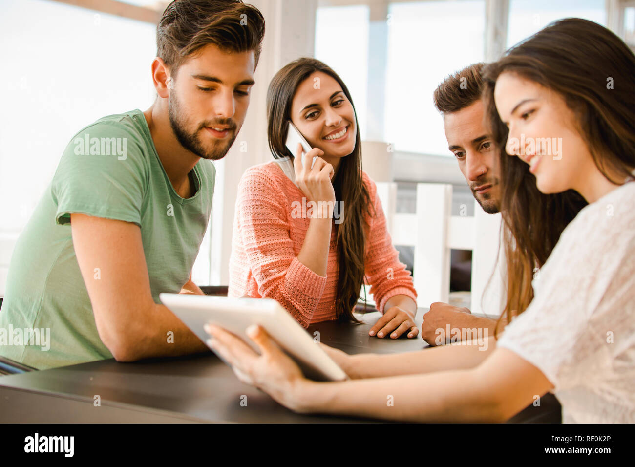 Meeting friends school hi-res stock photography and images - Alamy