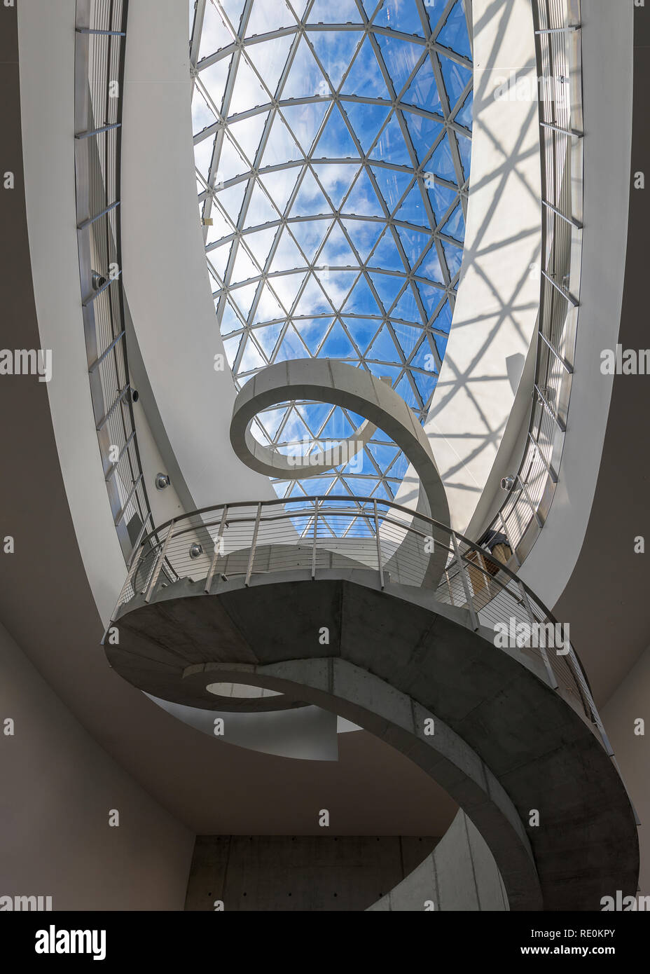 Spiral staircase titled the Enigma inside the Salvador Dali Museum in ...