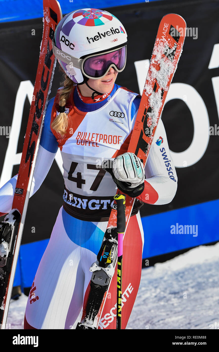 KILLINGTON, VT - NOVEMBER 24: Aline Danioth of SUI in the finish area ...