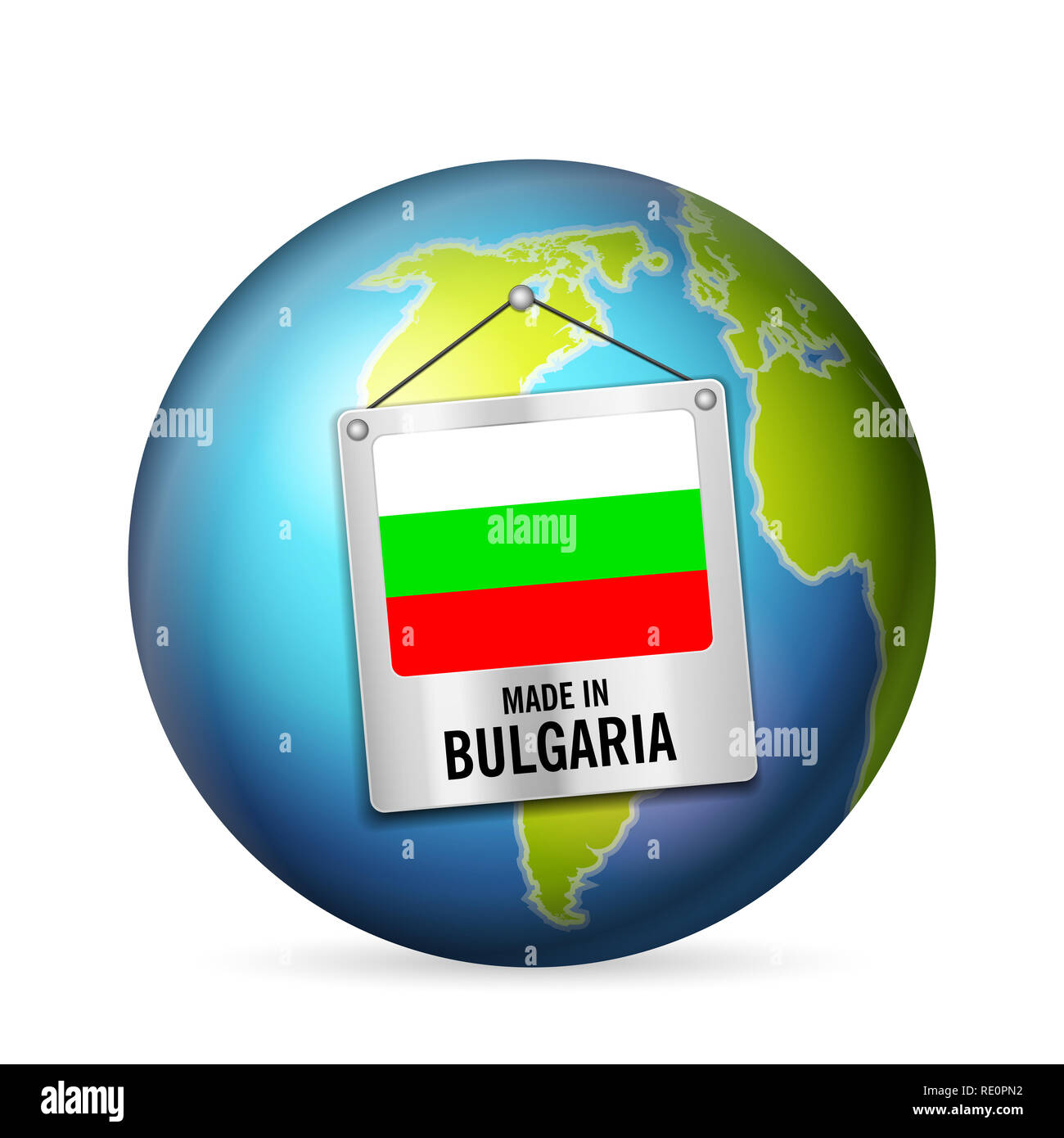 Sign made in Bulgaria on a white background Stock Photo - Alamy
