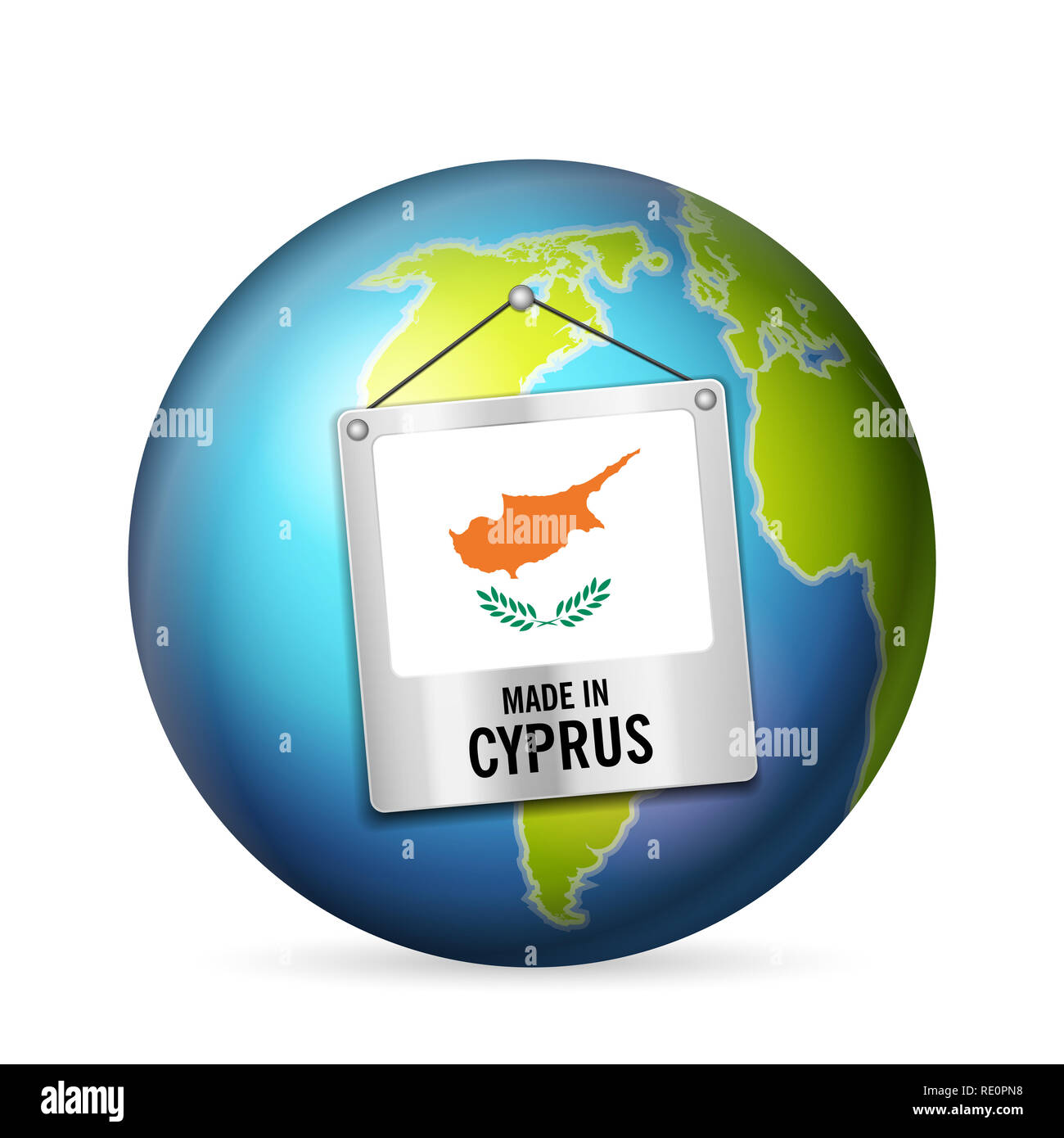 Sign made in Cyprus on a white background Stock Photo - Alamy