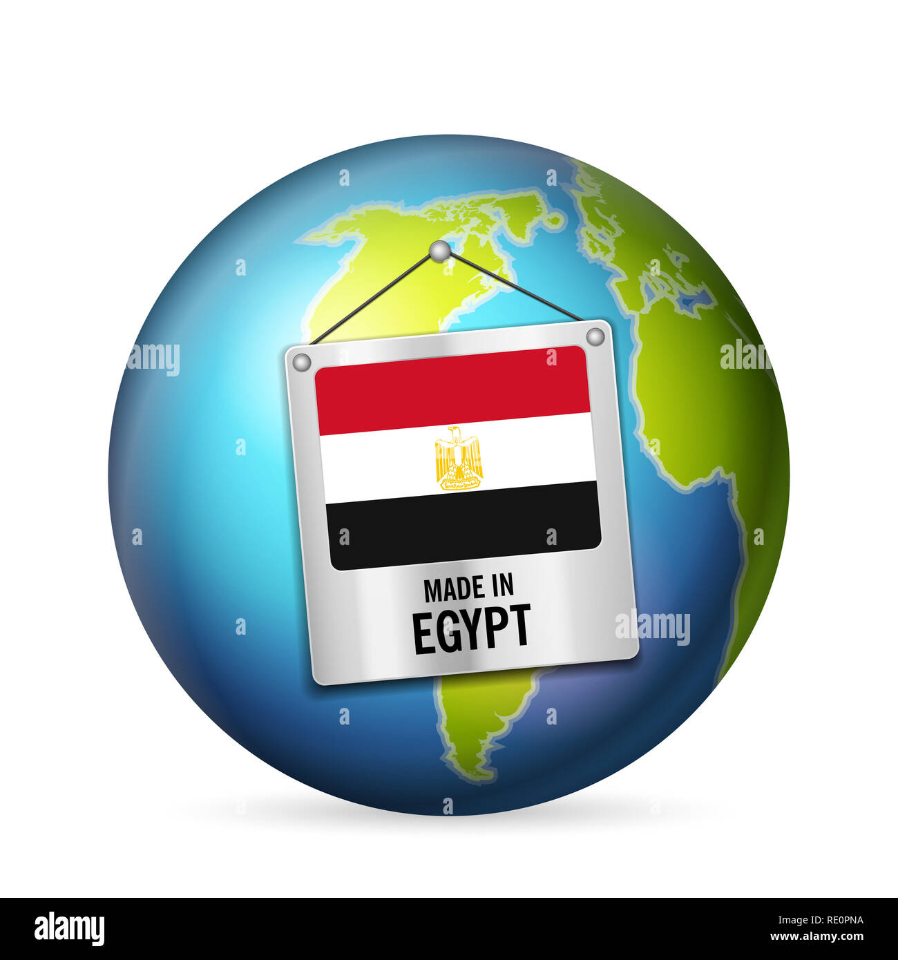 Sign made in Egypt on a white background Stock Photo - Alamy