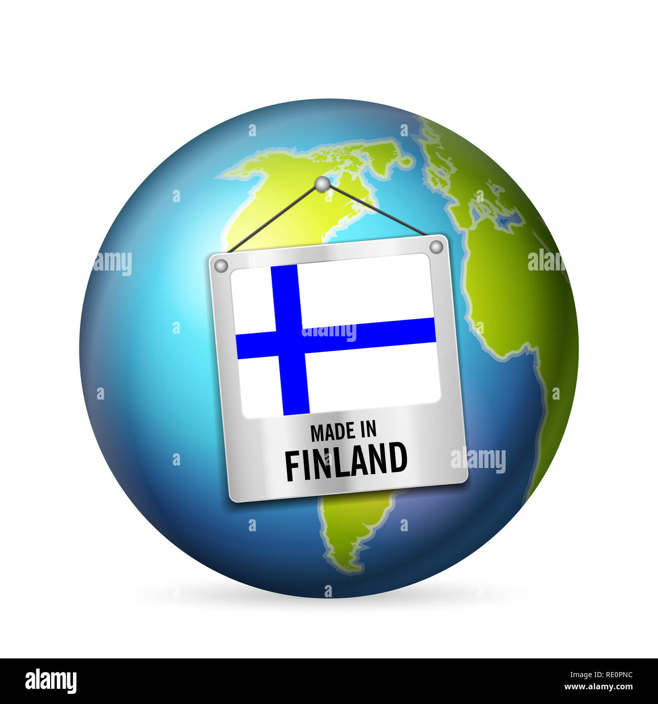 Sign made in Finland on a white background Stock Photo - Alamy