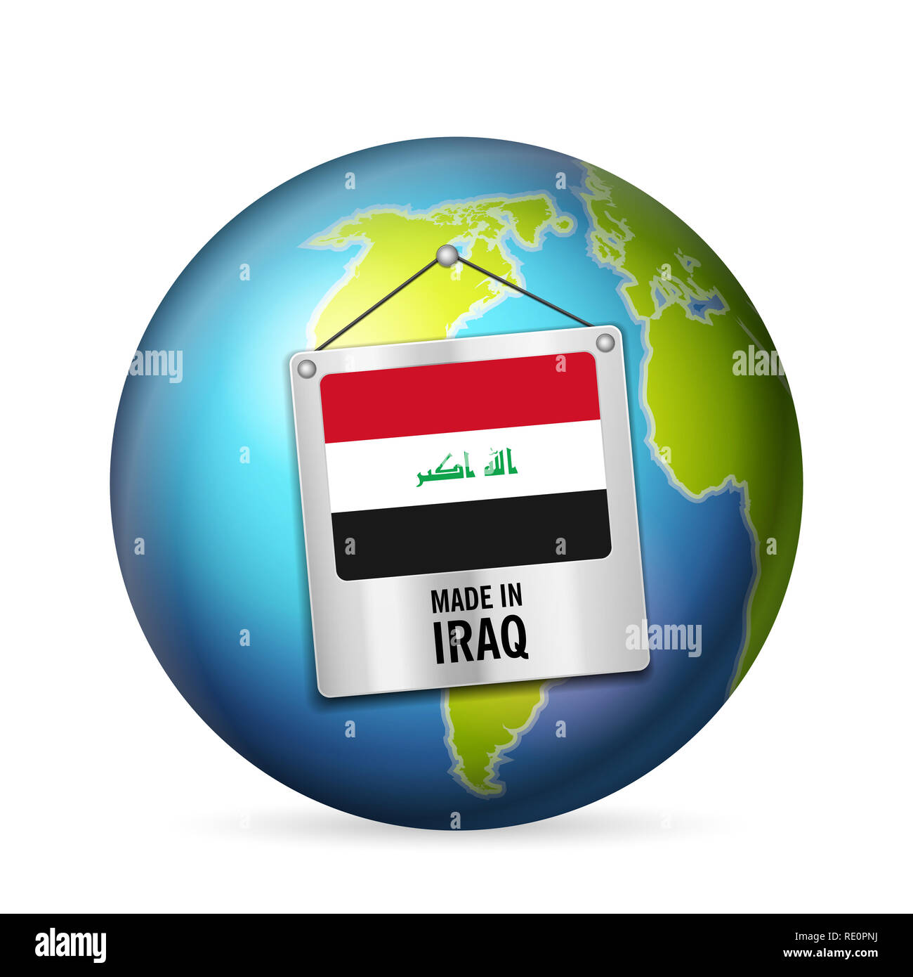 Sign made in Iraq on a white background Stock Photo - Alamy