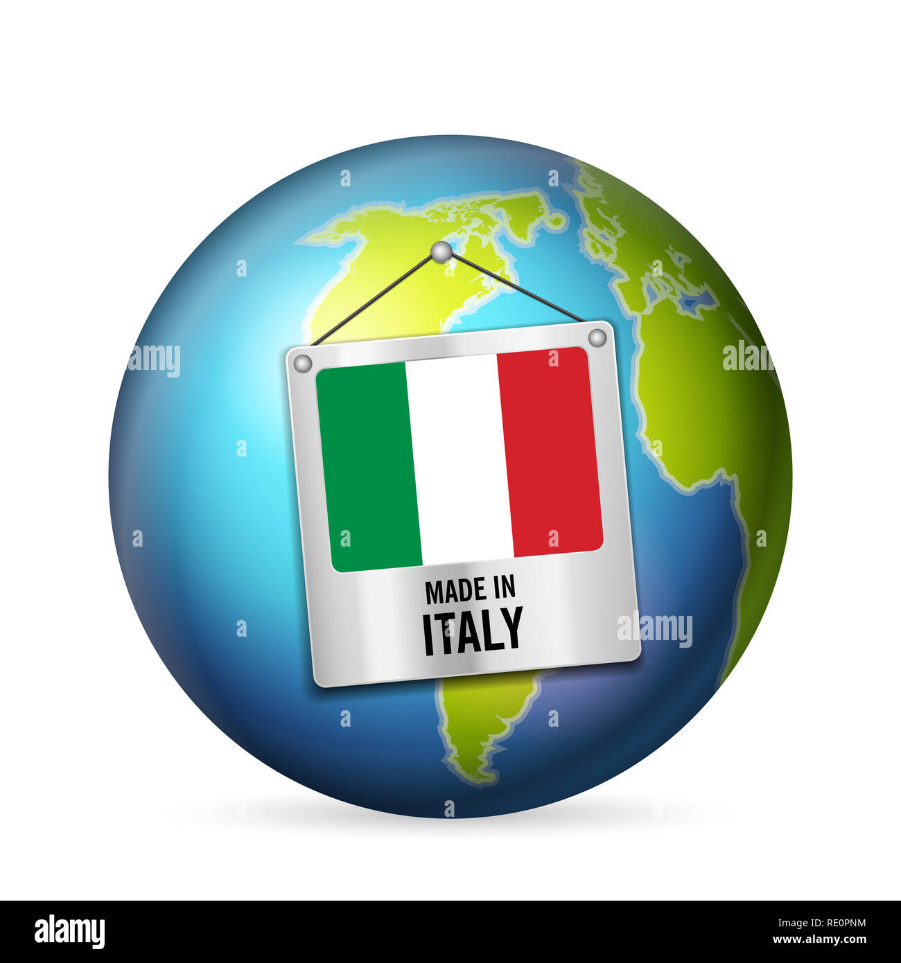 Sign made in Italy on a white background Stock Photo - Alamy