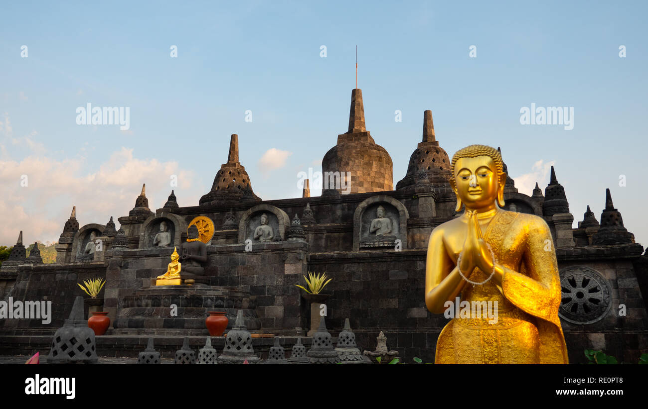 buddhist temple Brahma Vihara Arama with statues gods. balinese temple ...