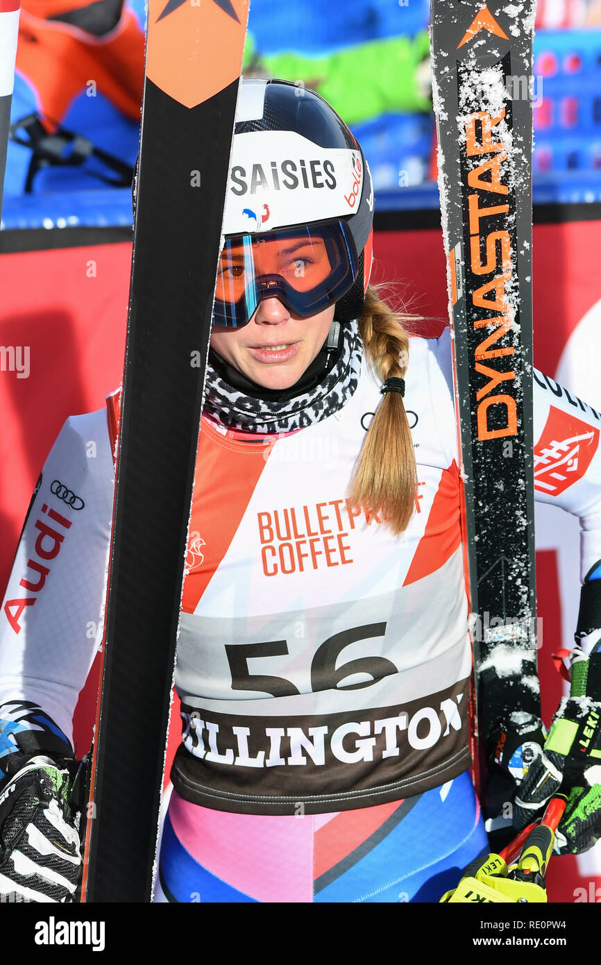 KILLINGTON, VT - NOVEMBER 24: Clara Direz of France in the finish area ...